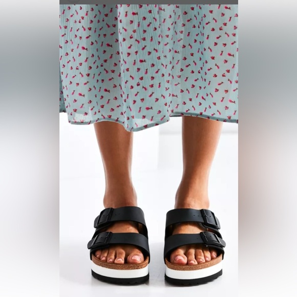 Papillio | Shoes | Papillio Birkenstock Arizona Platform Black Sandals ...